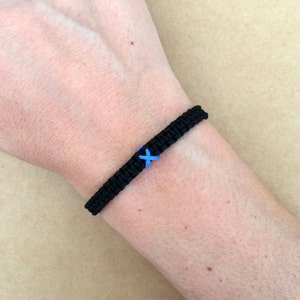 Anti-bullying Awareness Macrame Friendship Bracelet With Blue Ribbon ...