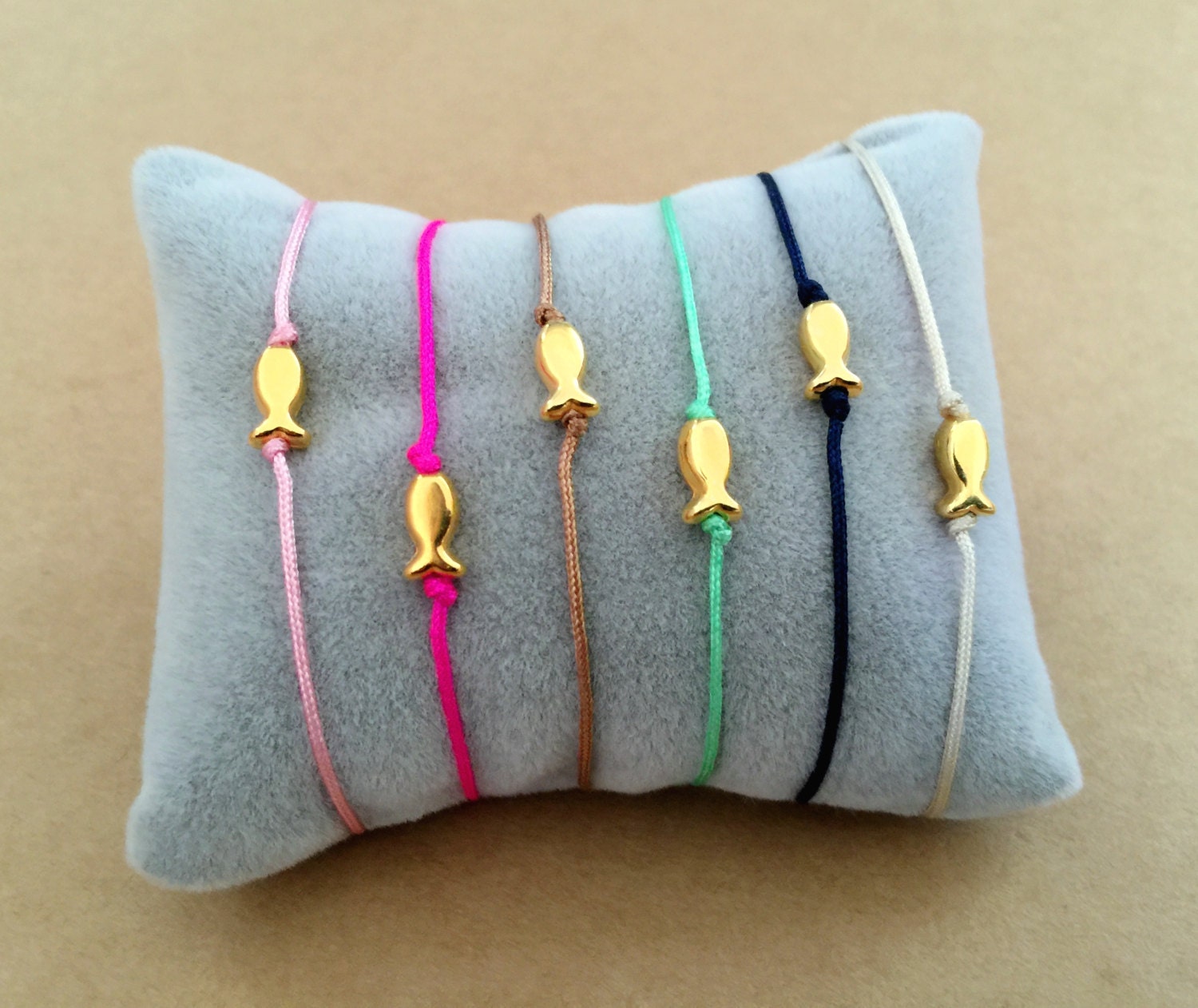 Gold Plated Fish Charm Bead Adjustable Friendship Bracelet - Etsy