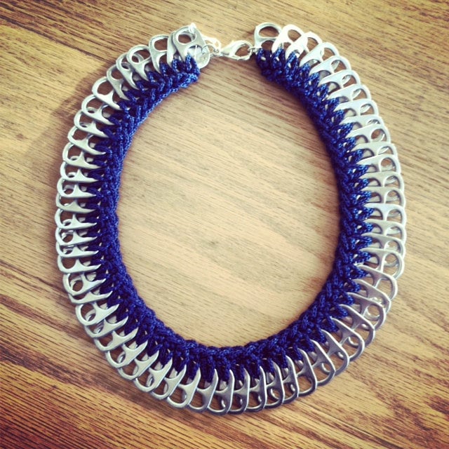 Crochet Soda Pop Tab Necklace Navy Blue - Etsy