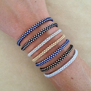 Double Ball Chain Friendship Macrame Bracelet Silver or Gold Plated ...