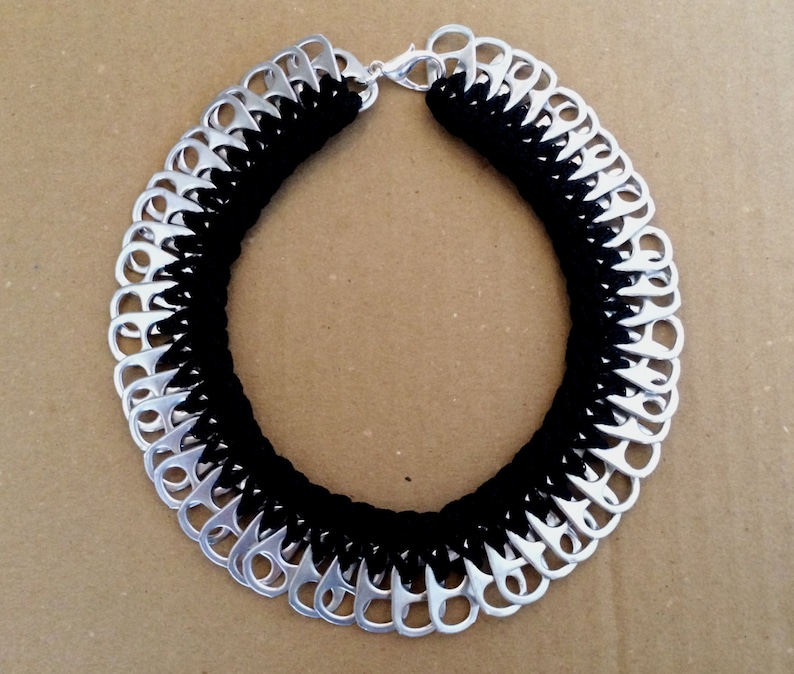 Handmade Black Soda/pop Pull Tab Crochet Recycled Necklace - Etsy