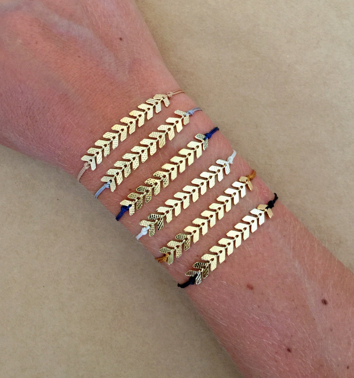 Silver or Gold Plated Fishbone Arrow Chevron Chain Friendship - Etsy