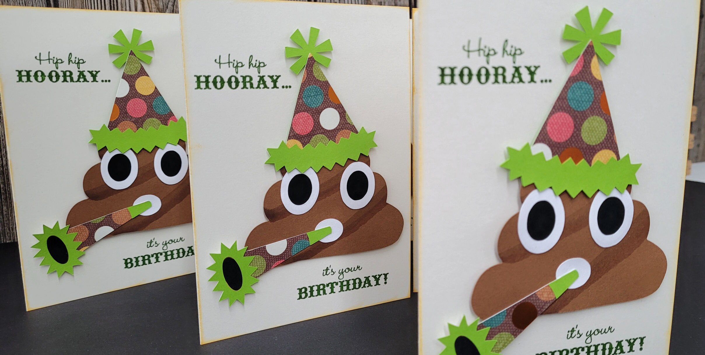 Handmade Birthday Poop Emoji A6 Card - Etsy