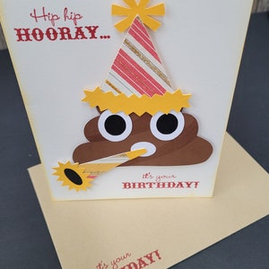 Handmade Birthday Poop Emoji A6 Card - Etsy