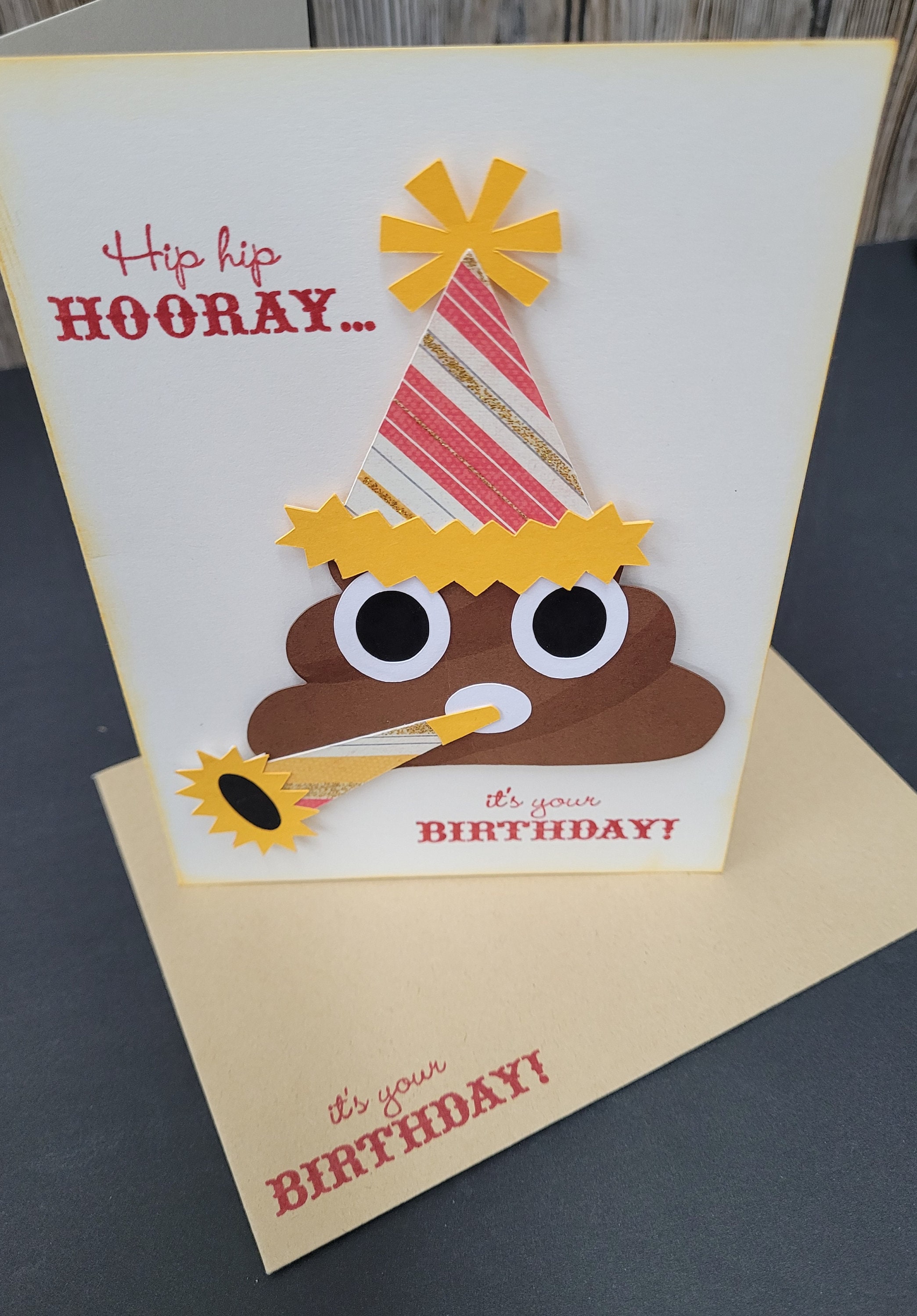 Handmade Birthday Poop Emoji A6 Card - Etsy