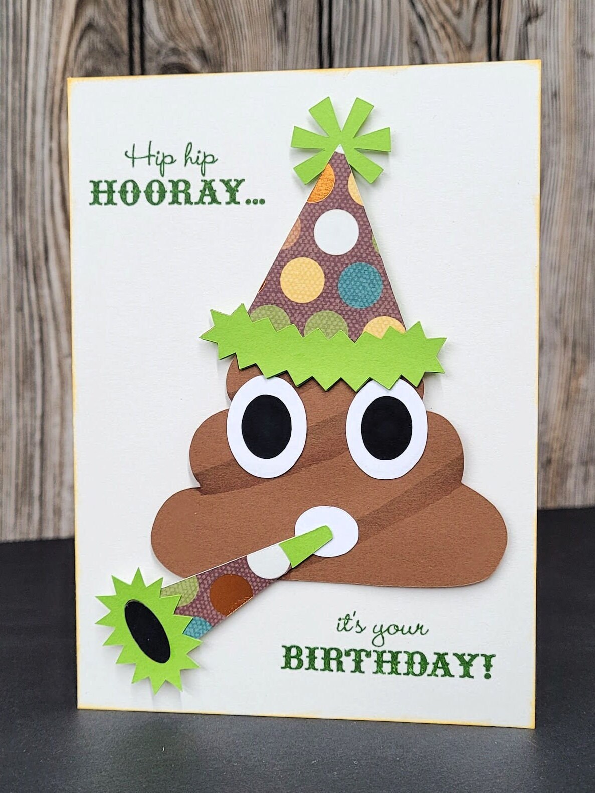 Handmade Birthday Poop Emoji A6 Card - Etsy