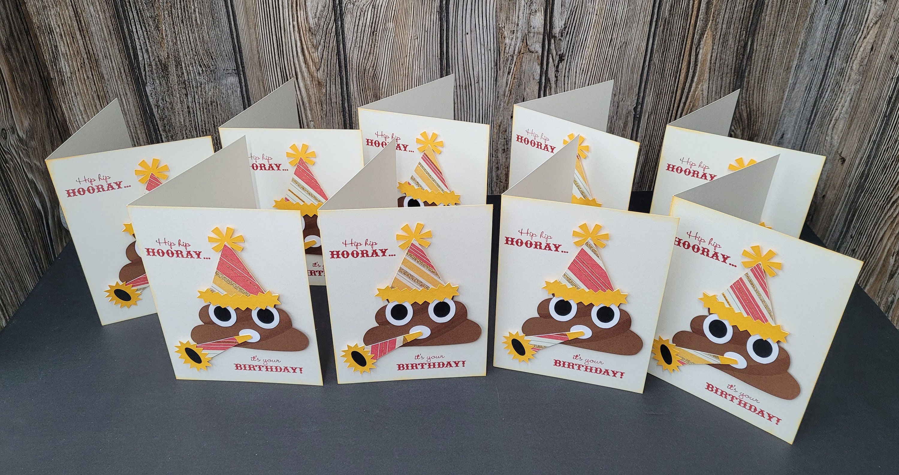 Handmade Birthday Poop Emoji A6 Card - Etsy
