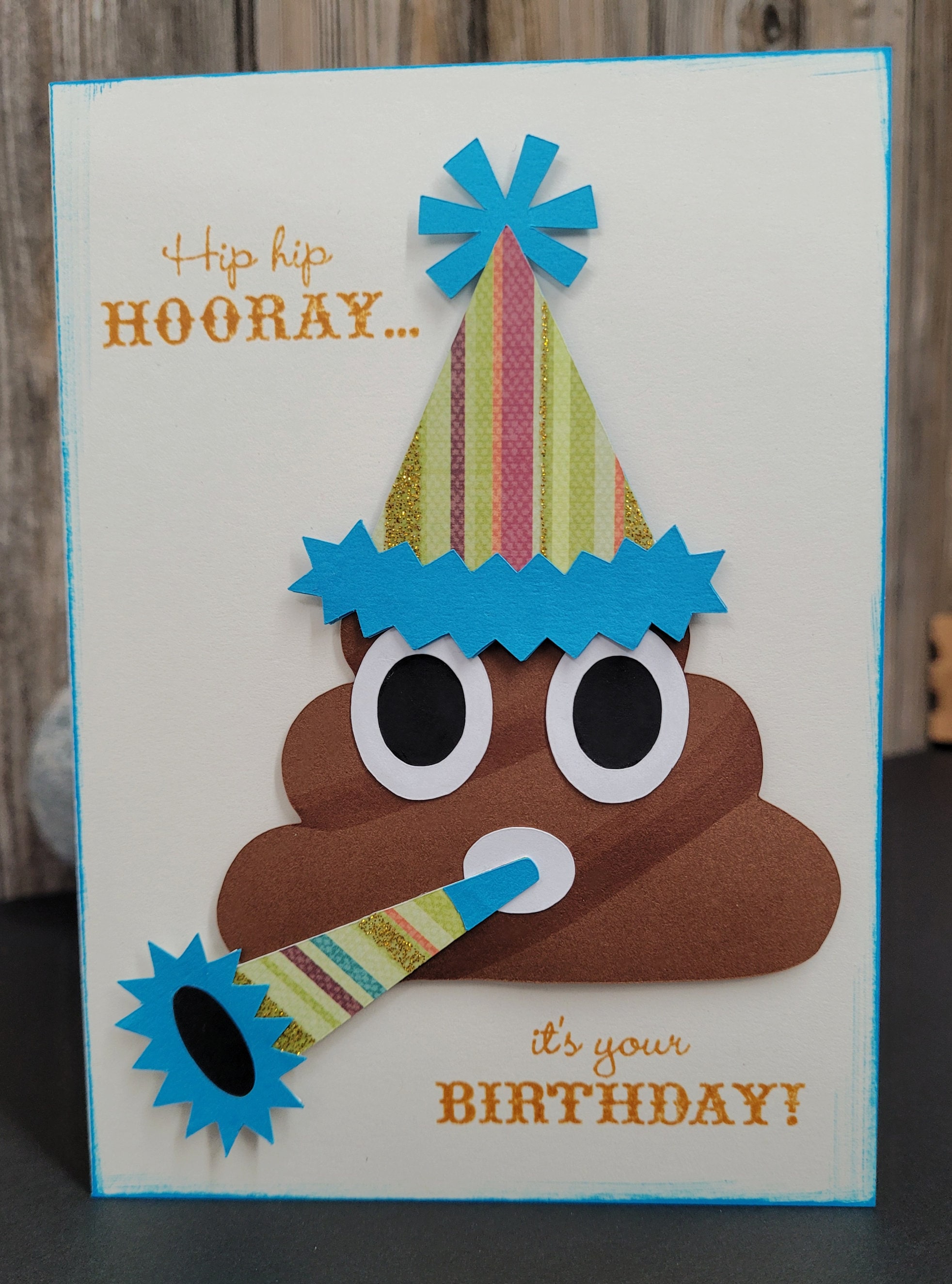 Handmade Birthday Poop Emoji A6 Card - Etsy