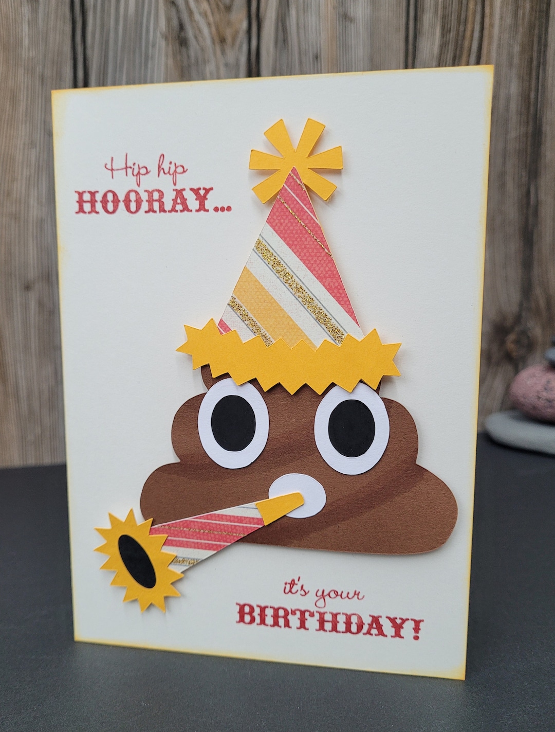 Handmade Birthday Poop Emoji A6 Card - Etsy