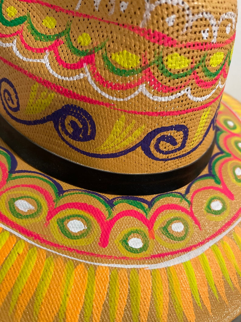 Custom Painted Straw Hat Yellow Beach Caribbean - Etsy