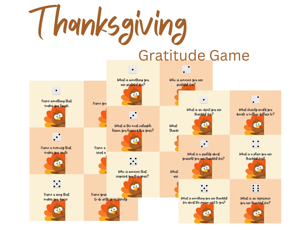 Thanksgiving Gratitude Game, Thanksgiving Party Game, Fun Thanksgiving ...