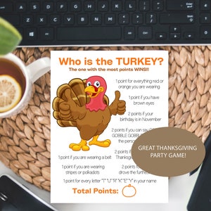 Thanksgiving Game, Thanksgiving Printable Game, Funny Thanksgiving Game ...