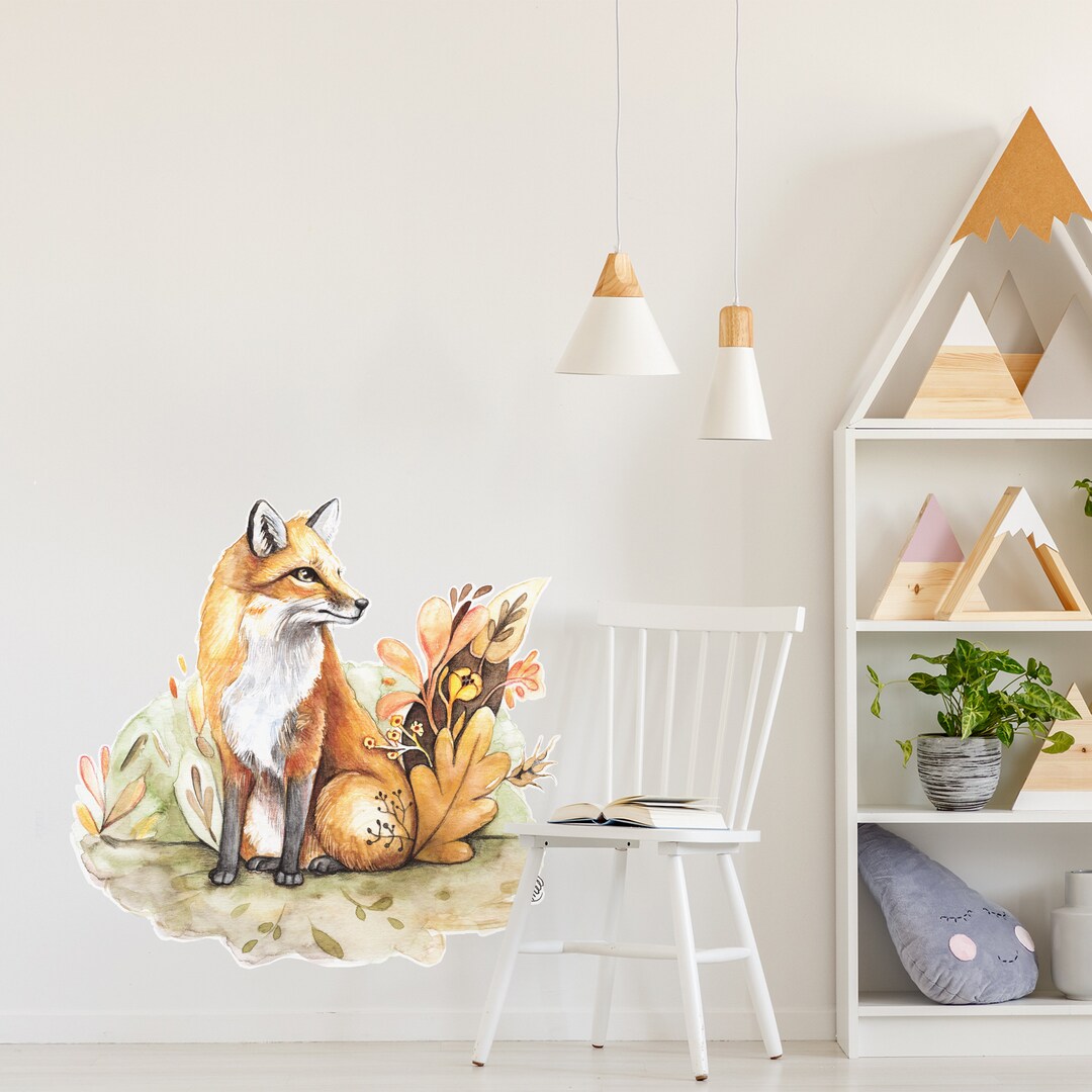 Red Fox Wall Tights / Fox Illustration / Fox Autumn Collection / Art ...