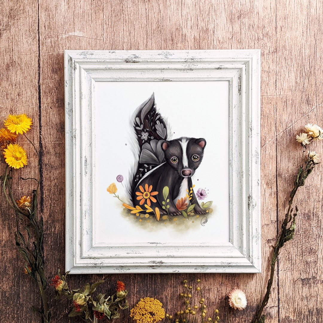 Poster of a Beautiful Skunk / Skunk Illustration / Skunk Art Print ...