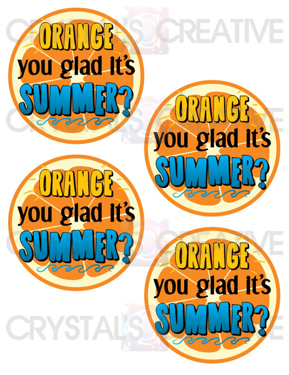 Orange You Glad It's Summer Goodie Bag Tag - Etsy