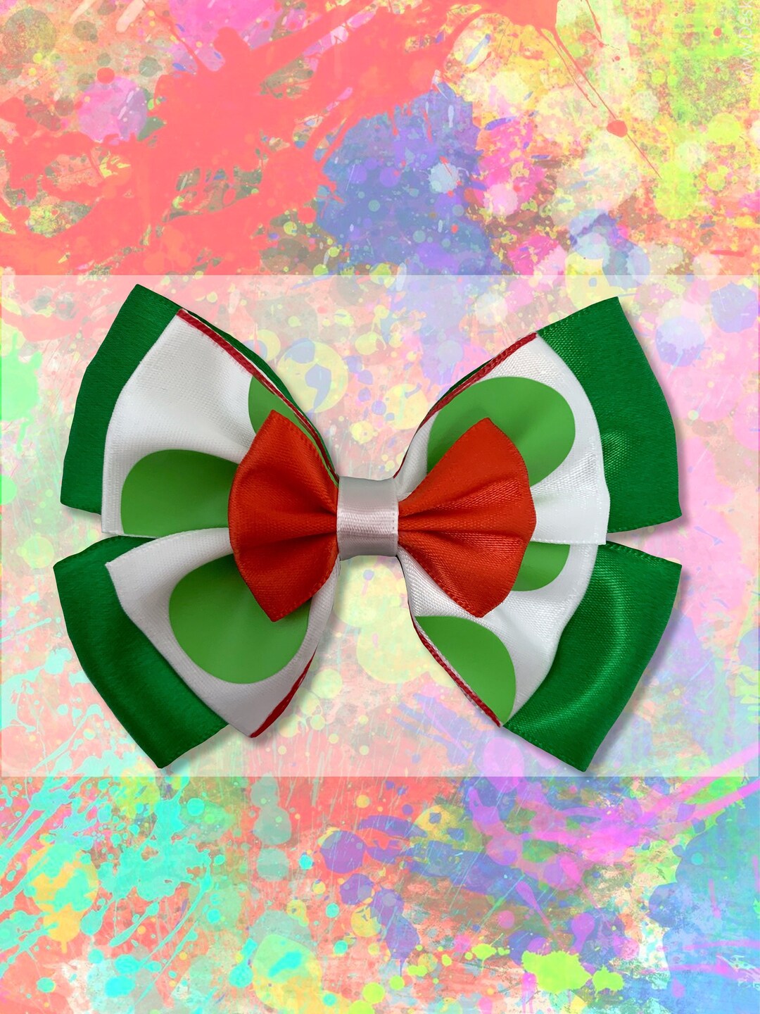 Yoshi Inspired Hair Bow – Green Gamer Hair Accessory, Nintendo Cosplay ...