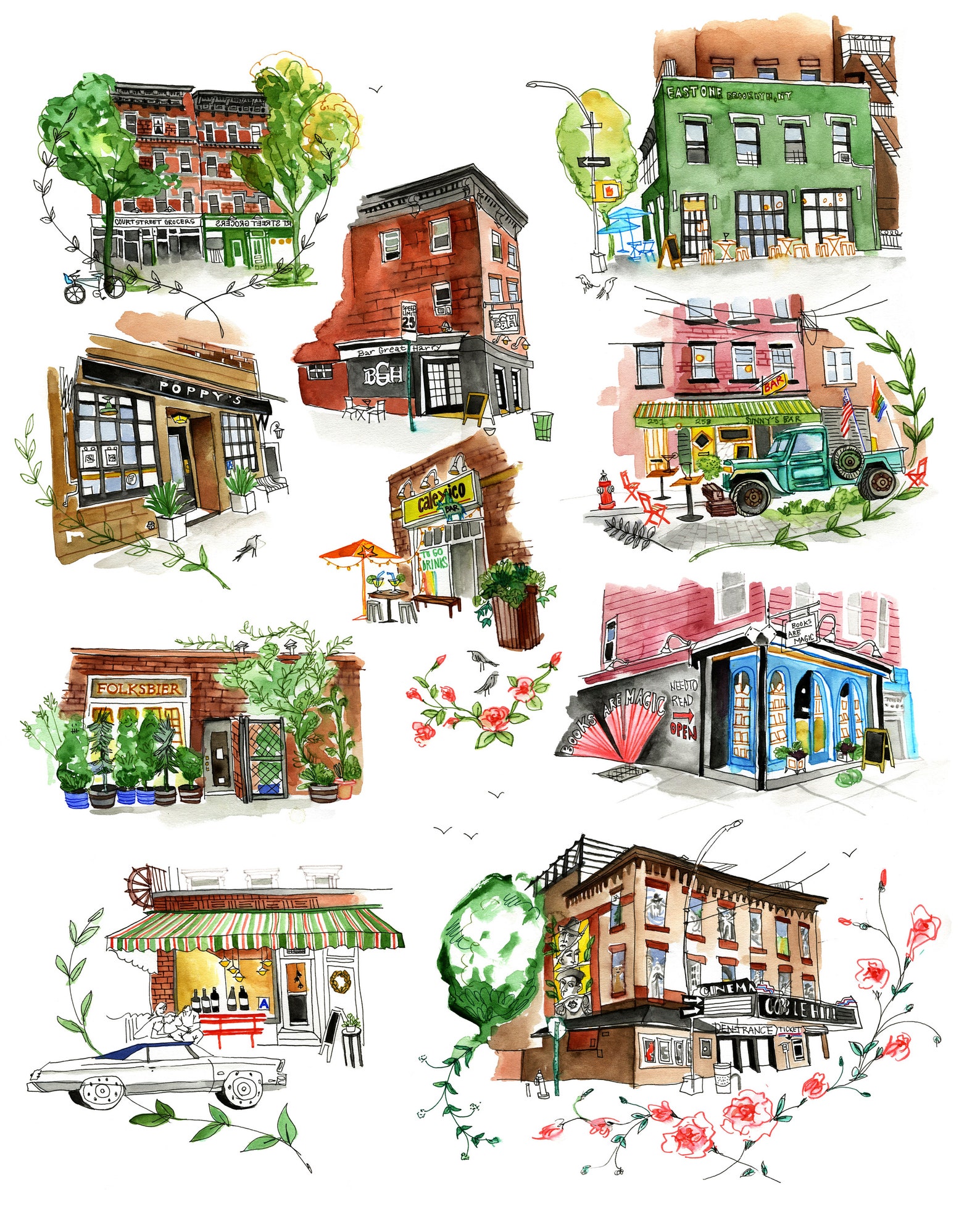 Custom Hand Painted Art of Favorite Landmarks, Storefronts and ...