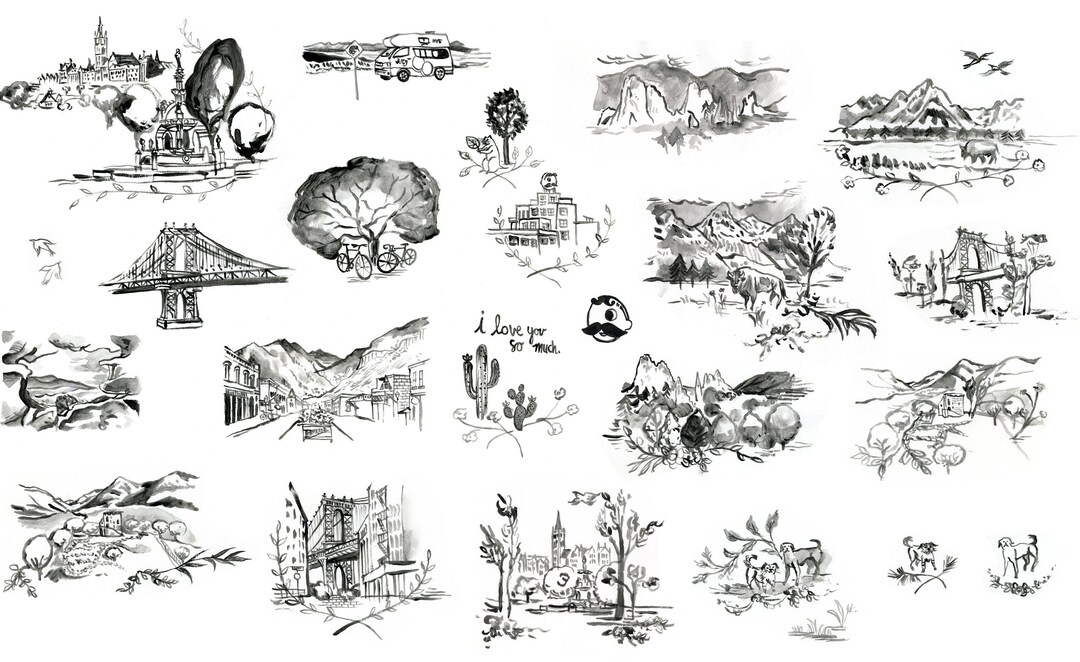 Custom Hand Painted Toile in One Color Tonal - Etsy