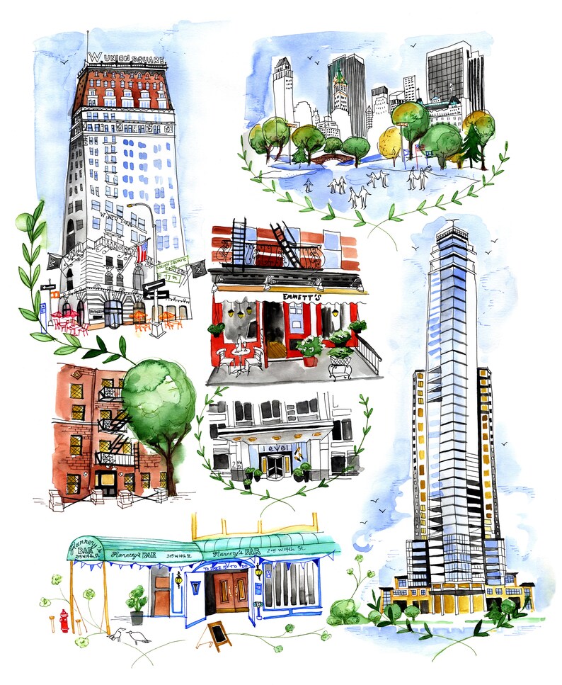 Custom Hand Painted Art of Favorite Landmarks, Storefronts and ...