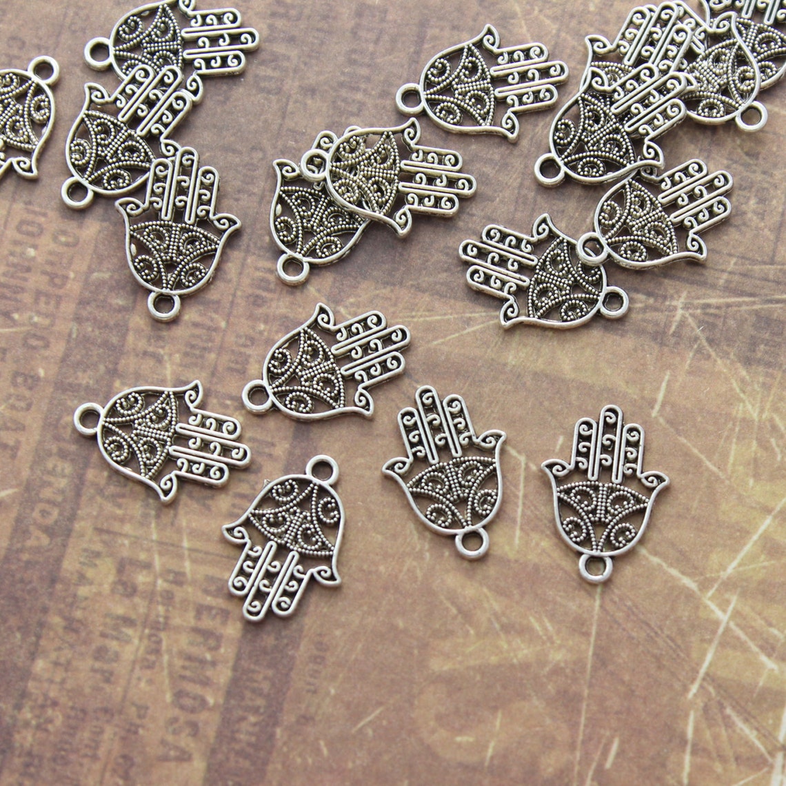 Small Hamsa Hand Charms Hamsa Hand Pendants Antiqued Silver - Etsy