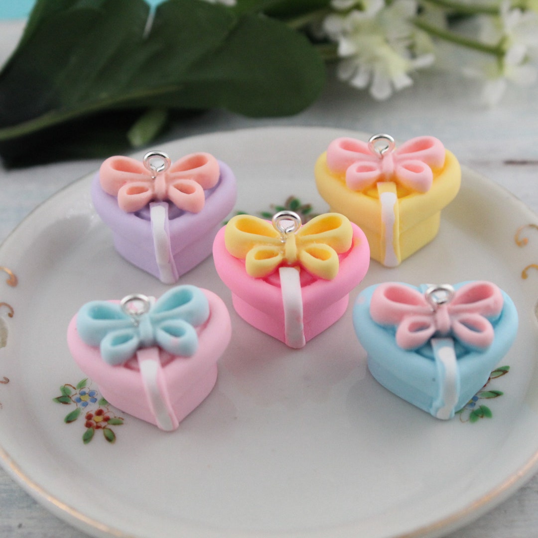 Assorted Mini Heart Shape Gift Box Resin Charms Flat Back - Etsy