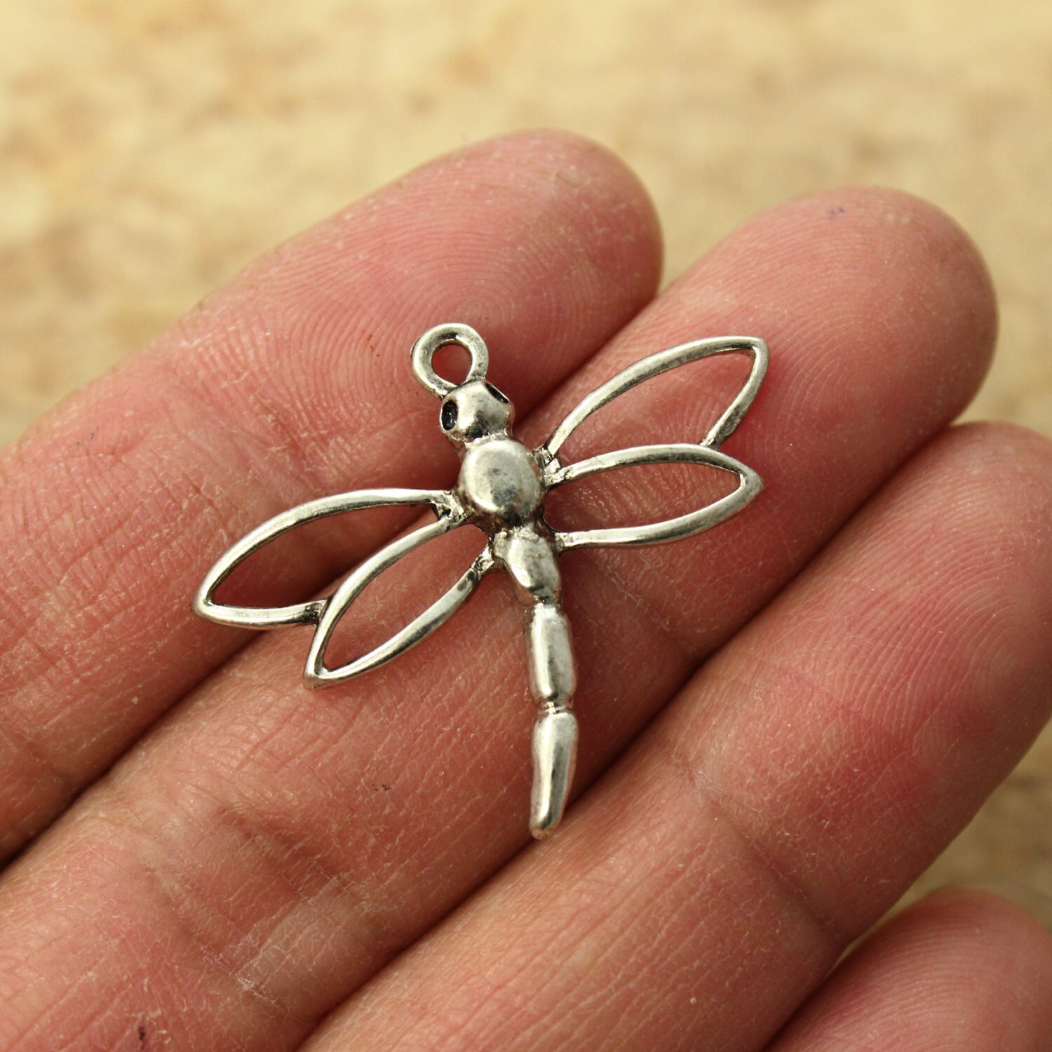 10 Dragonfly Charms Dragonfly Pendants Antiqued Silver Tone 25 - Etsy