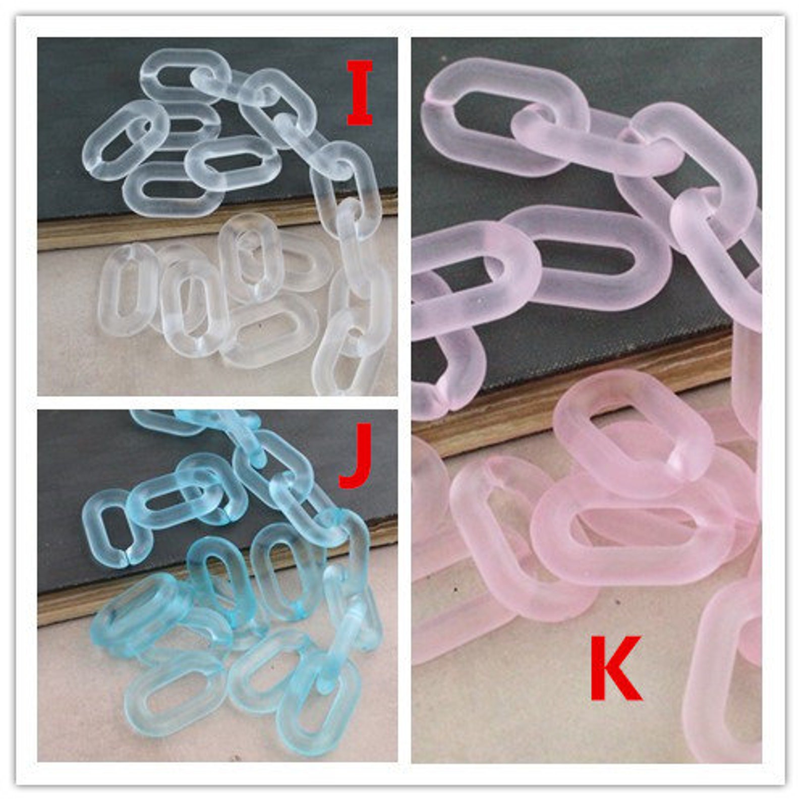 Assorted Translucent Plastic Chain Links Handmade Jewelry DIY - Etsy