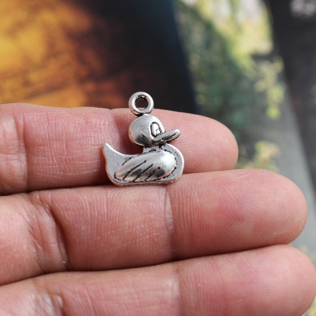 10 Duck Charms Duck Pendants Antiqued Silver Tone 15 X 15 Mm - Etsy