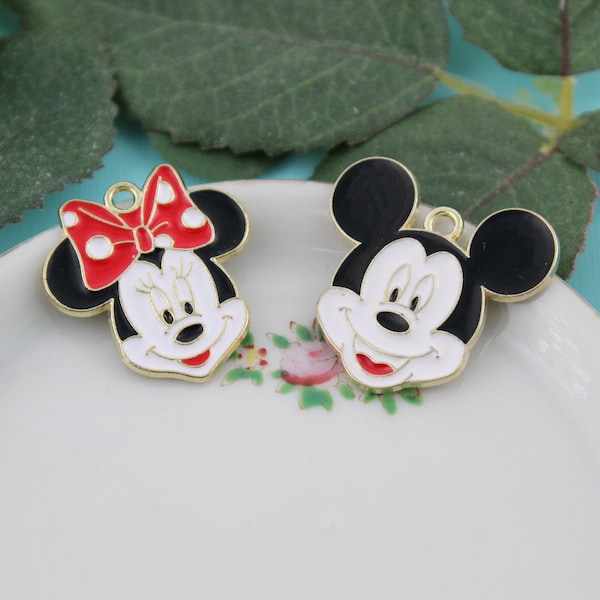 Mickey Mouse Enamel Necklace - Etsy