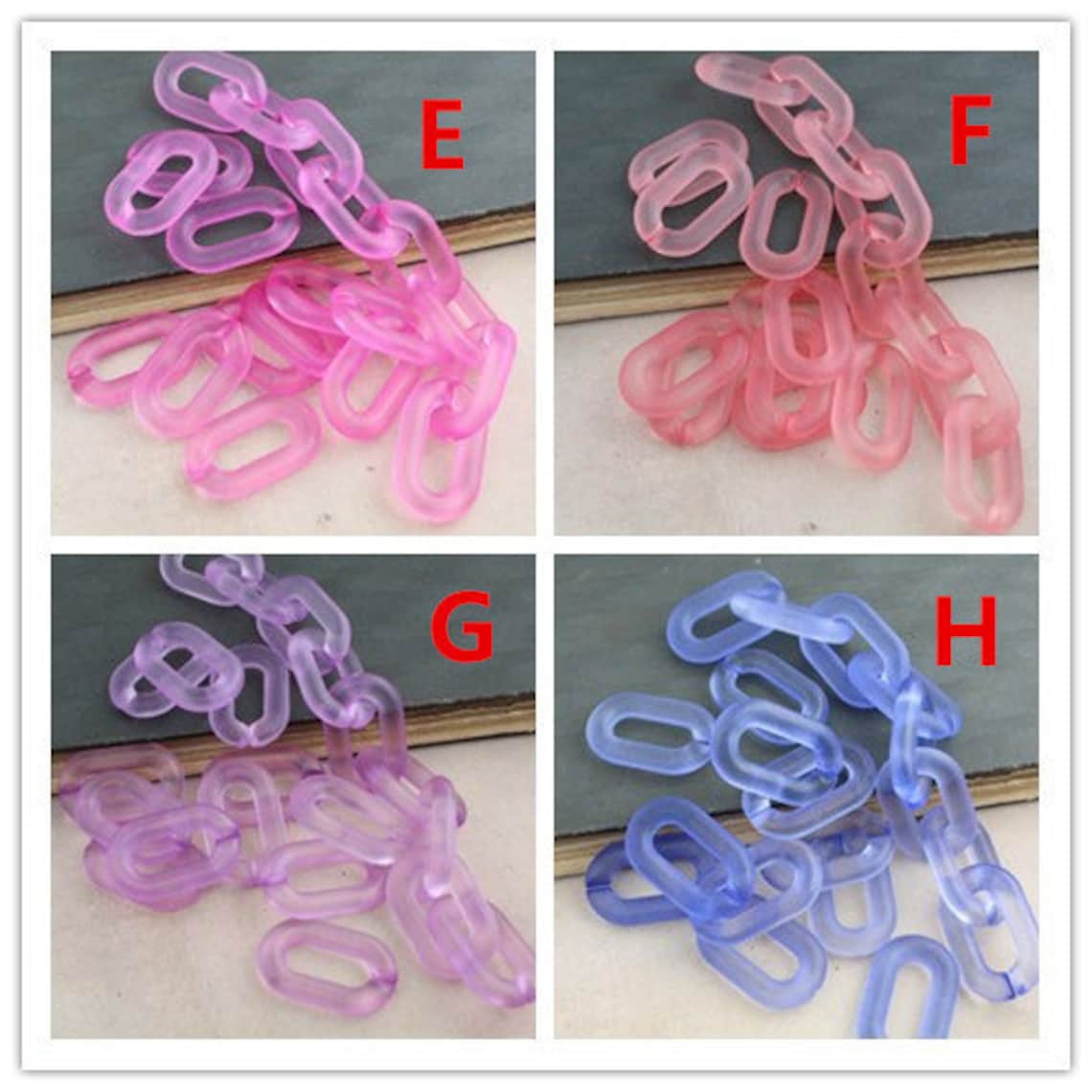 Assorted Translucent Plastic Chain Links Handmade Jewelry DIY - Etsy