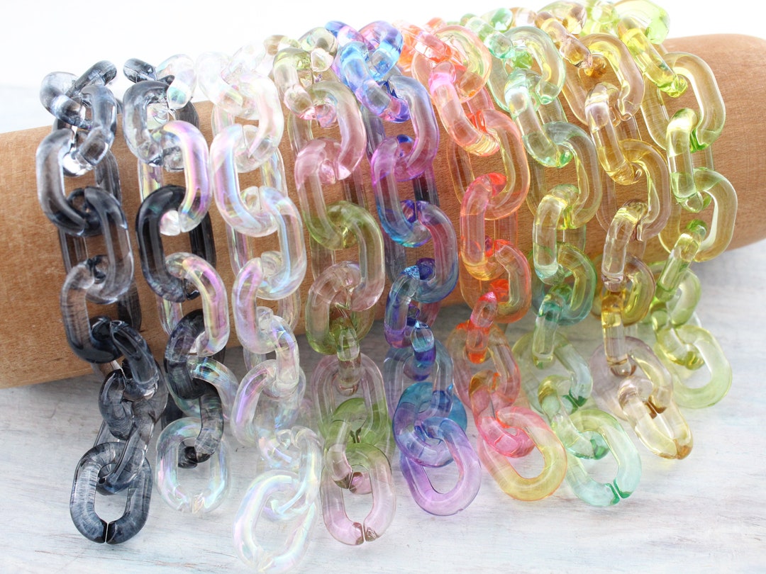 Assorted Translucent Plastic Chain Links Handmade Jewelry DIY - Etsy