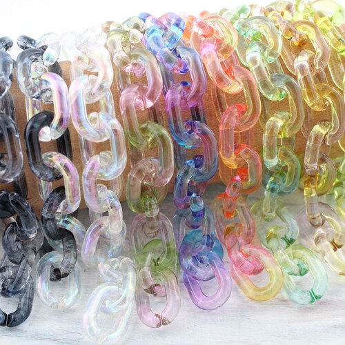 Assorted Translucent Plastic Chain Links Handmade Jewelry DIY - Etsy
