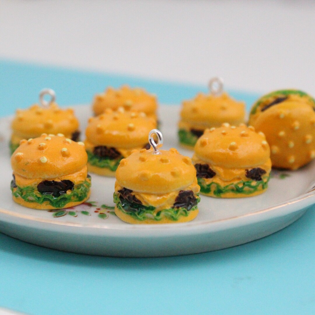 Mini Hamburger Resin Charms Resin Pendants 3D Handmade DIY Jewelry ...