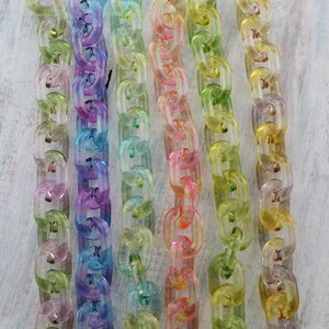 Assorted Translucent Plastic Chain Links Handmade Jewelry DIY - Etsy