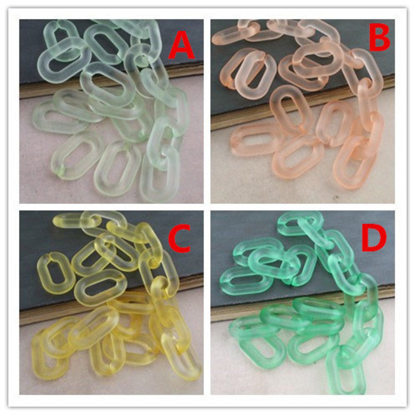 Assorted Translucent Plastic Chain Links Handmade Jewelry DIY - Etsy