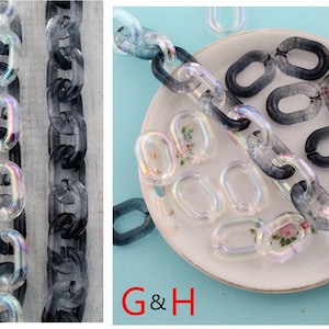 Assorted Translucent Plastic Chain Links Handmade Jewelry DIY - Etsy