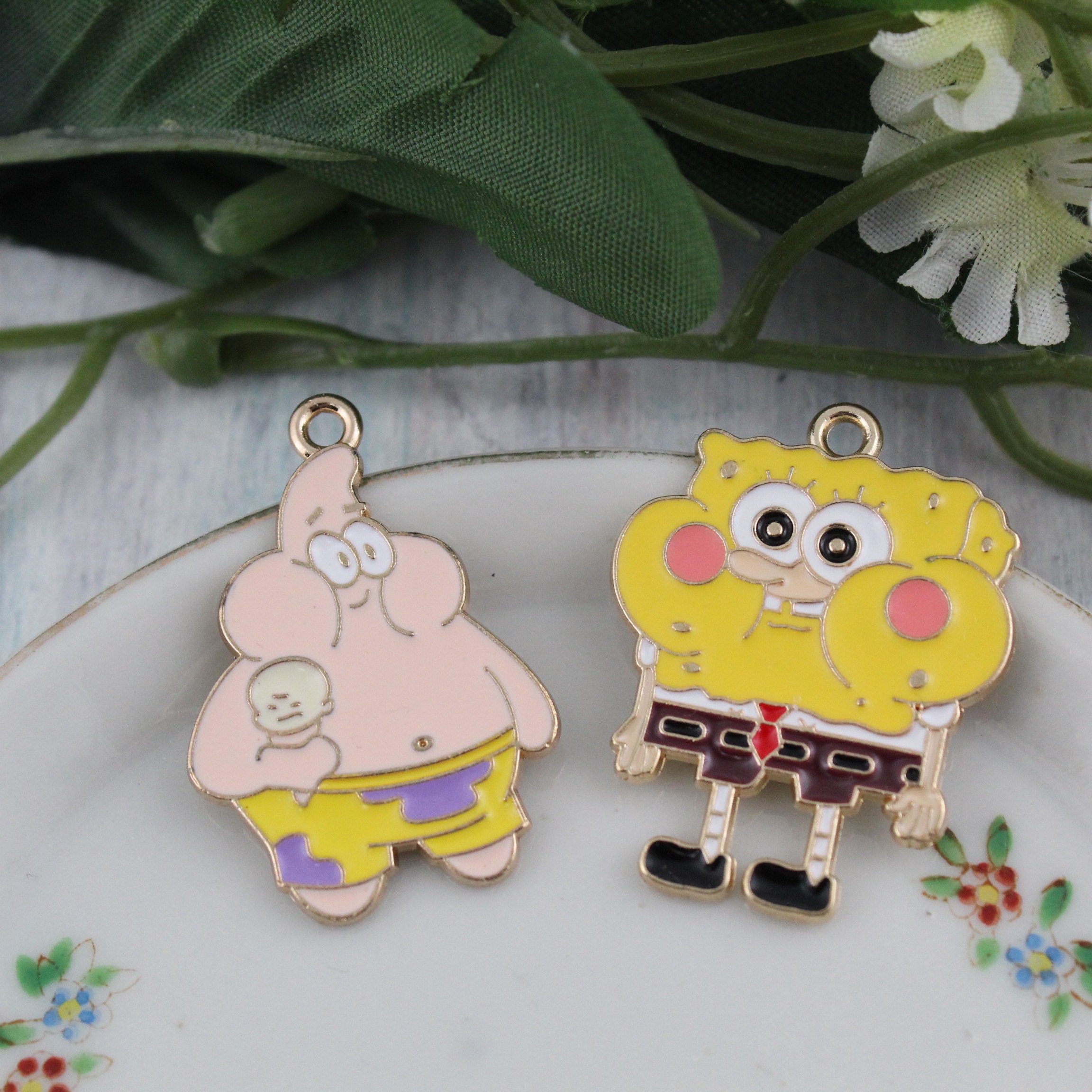 Cute Cartoon Character Gold Tone Enamel Charms Enamel Pendants - Etsy
