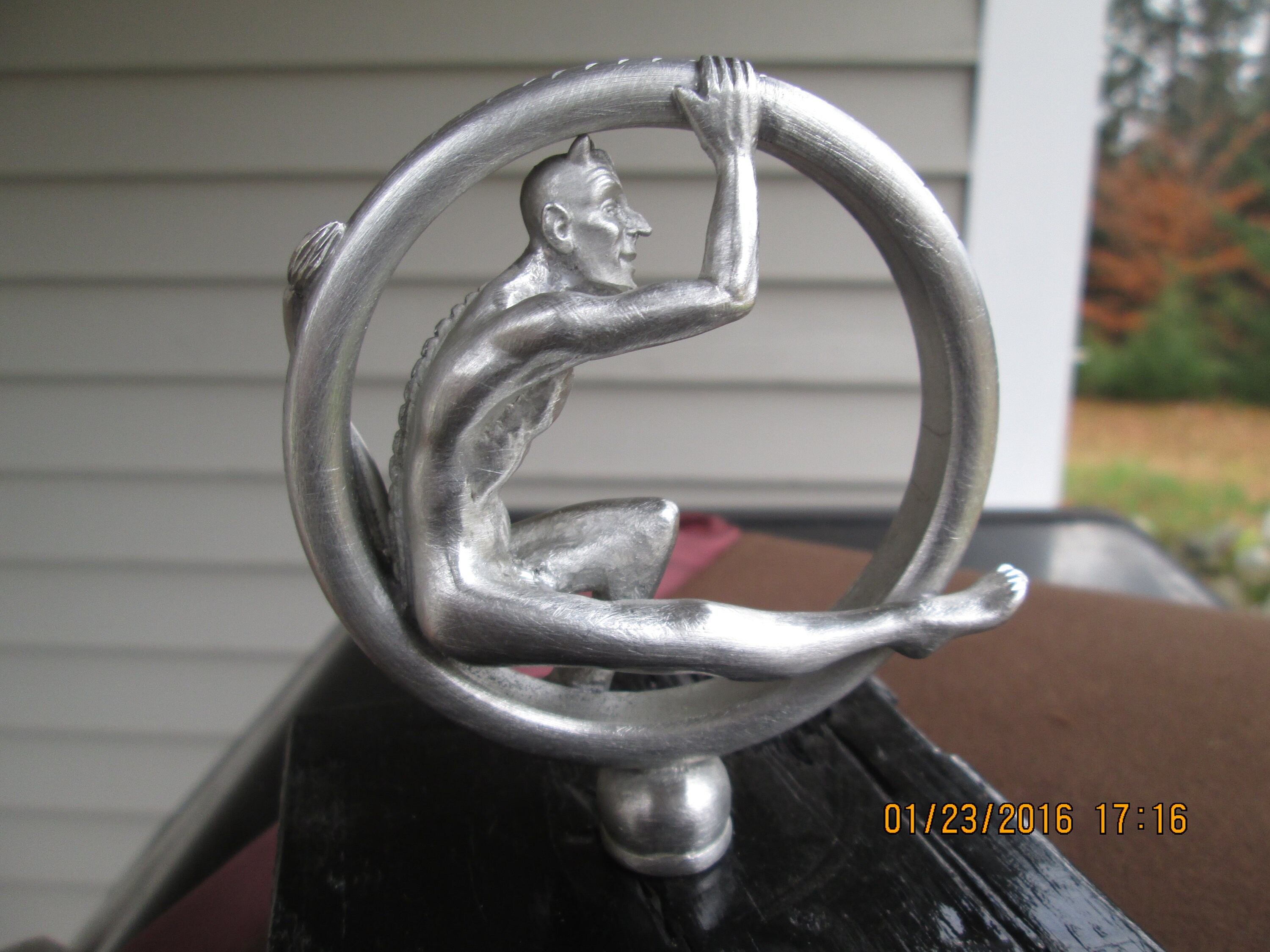 Vintage Satan in Tire, Speed Demon, Rolling Devil Car Hood Ornament - Etsy
