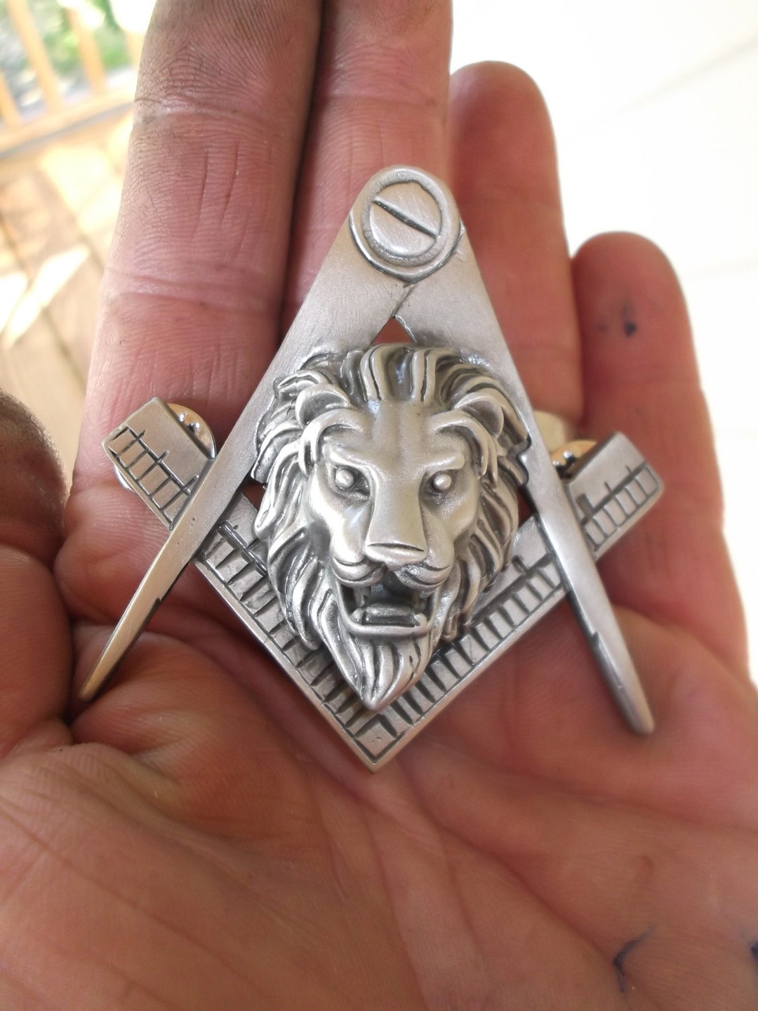 Freemasons, Lions Grip, Compass and Square,masonic Symbol,vest Badge - Etsy