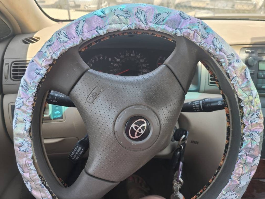 Ghost Steering Wheel Cover, Witchy Gift, Spooky Season, 100% Cotton ...