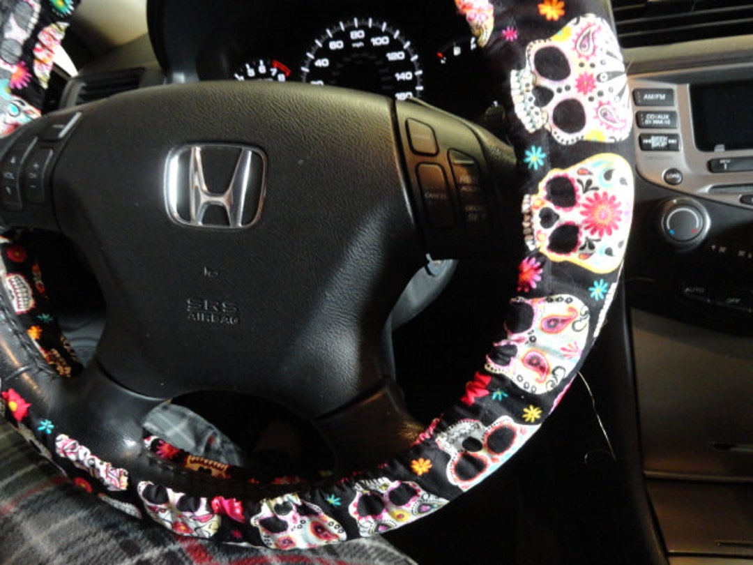 Vibrant Sugar Skull Steering Wheel Cover - Etsy