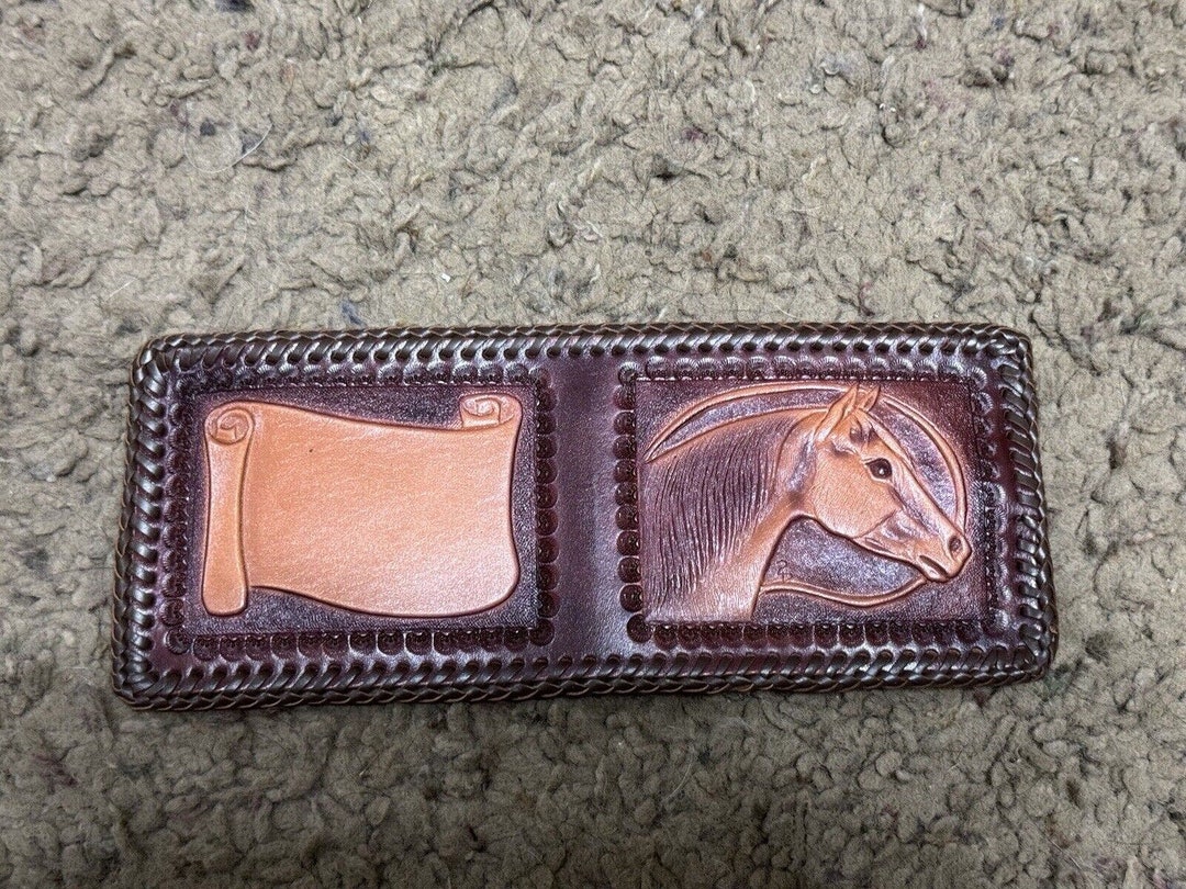 Vintage Jo-o-kay Real Leather Wallet Brown Western Wallet Horse New in ...