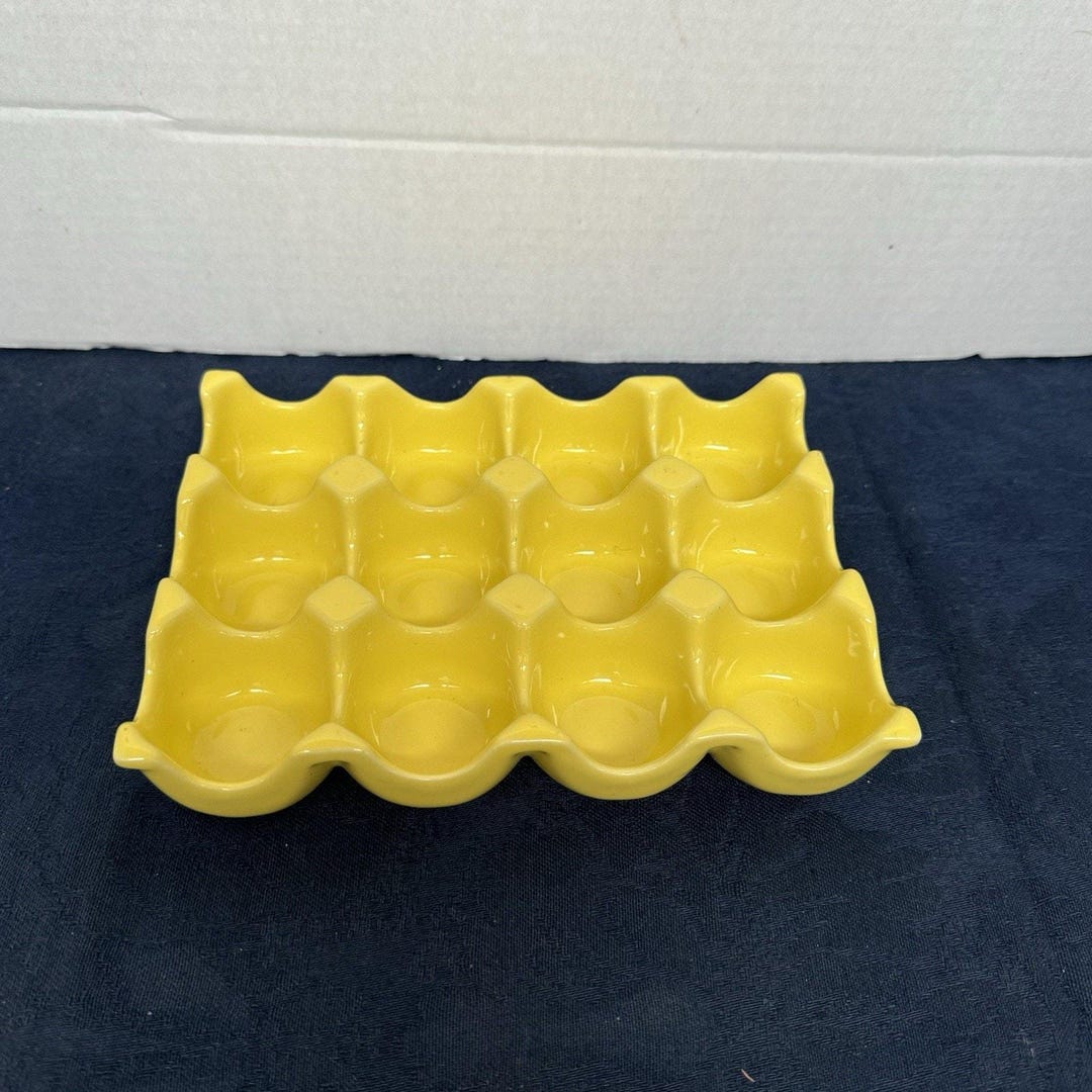 Vintage Chantal Ceramic Egg Crate Trinket Holder Dozen Decor Farmhouse ...
