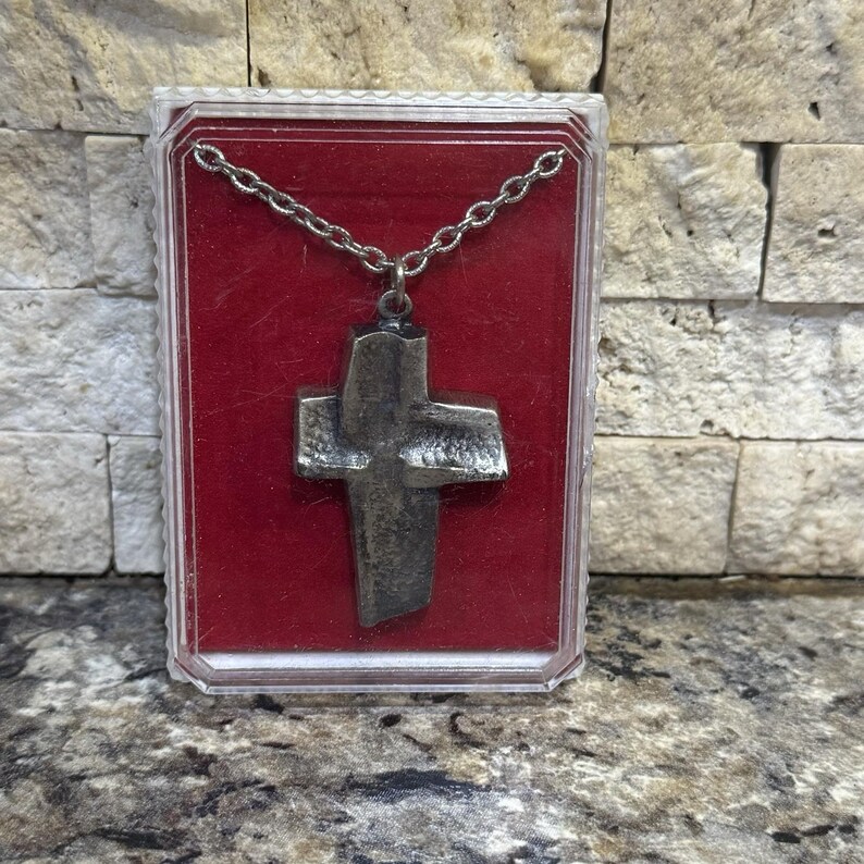 Christian Cross Mid-century Modern Style Abstract Art Pendant Necklace ...