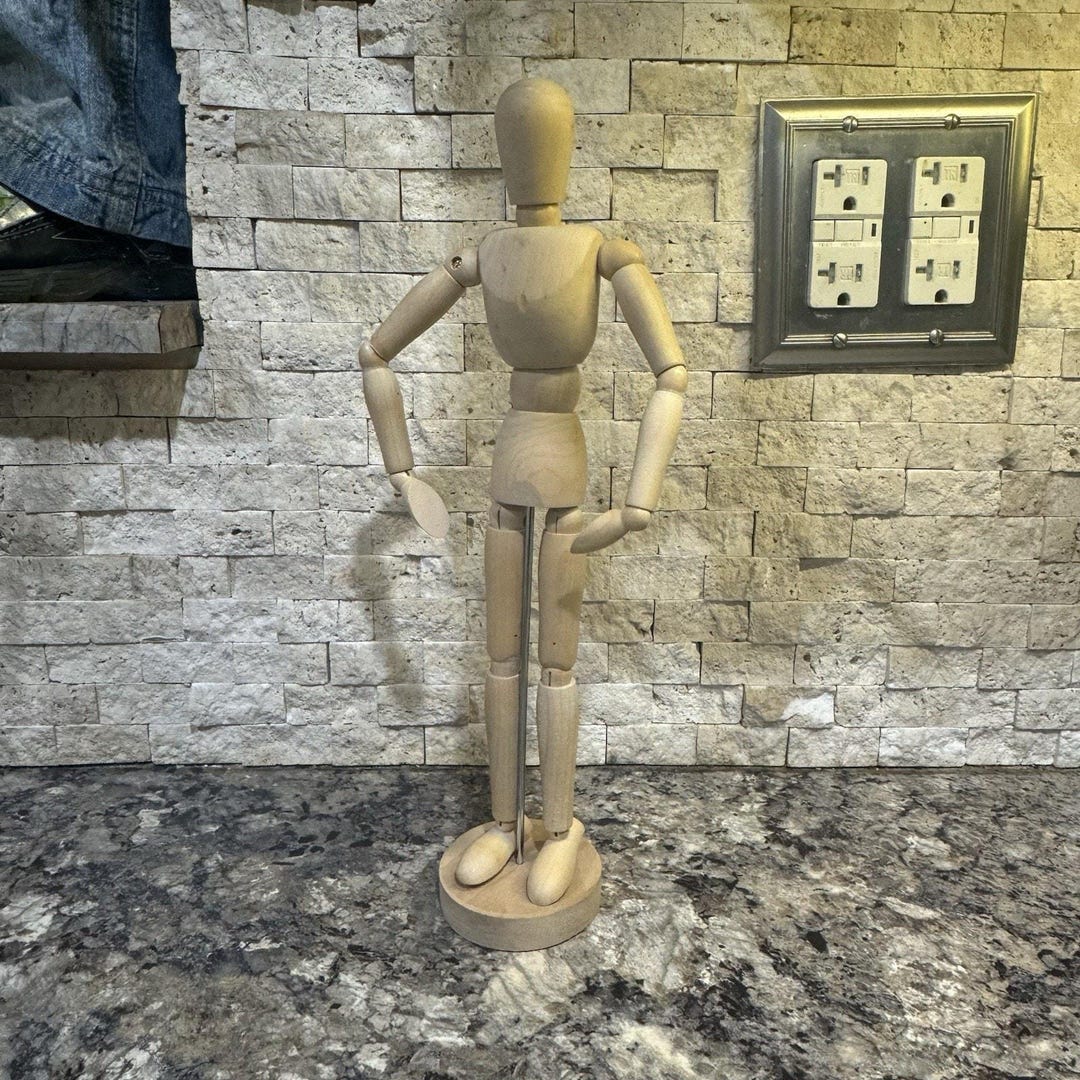 Articulated Artist Model Jointed Female Vintage Wooden Figure on Stand ...