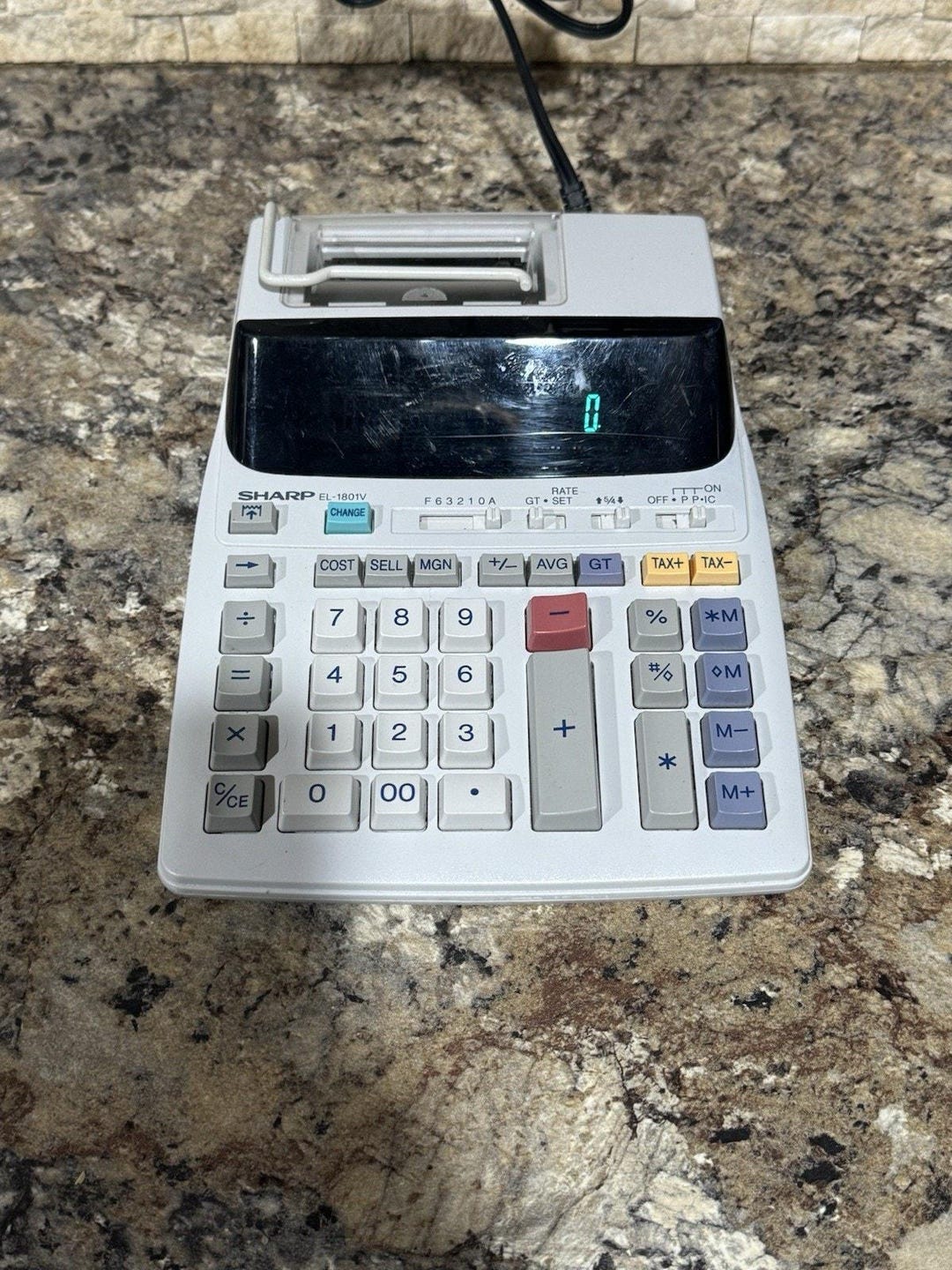 Sharp EL-1801V Electronic Printing Calculator 12 Digit 2 Color Adding ...