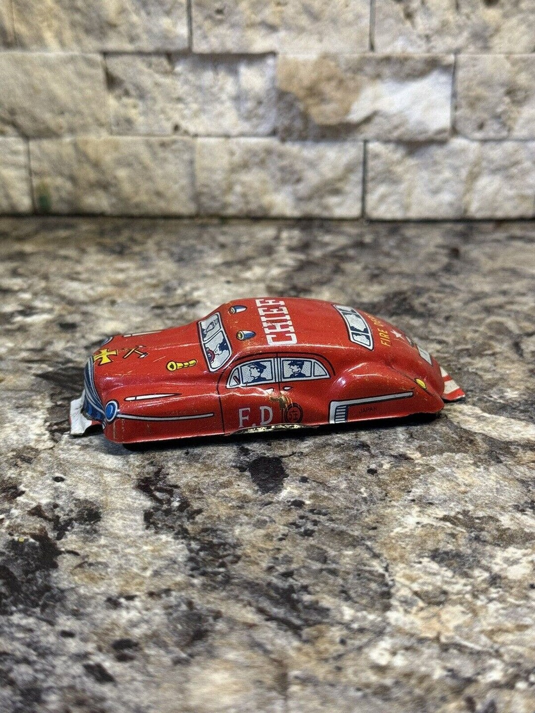 Cheif Fire Dept Mini Car 3" Tinplate Made in Japan Vintage - Etsy