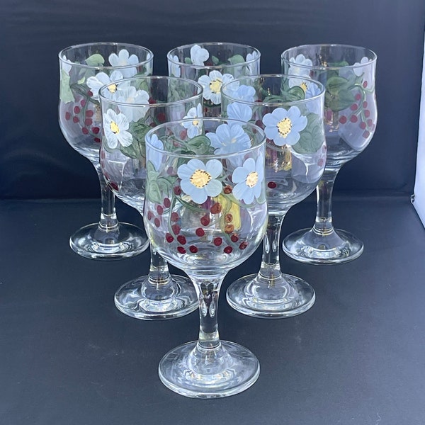 Hand Painted Wine Glasses - Etsy