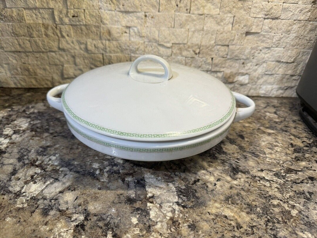 Electra H & C Barvaria Selb Greek Key China Vegetable Dish With Lid - Etsy