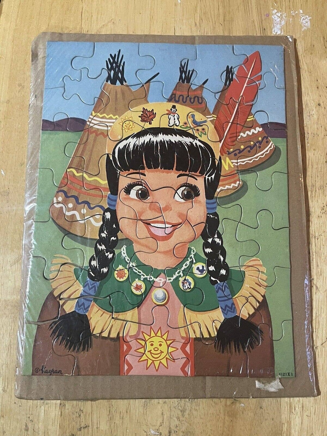 Vintage Kagran Puzzle Indian Girl Excellent Condition - Etsy
